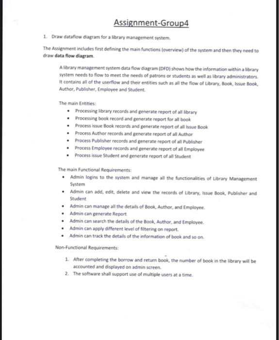 Solved Assignment-Group4 1. Draw dataflow diagram for a | Chegg.com