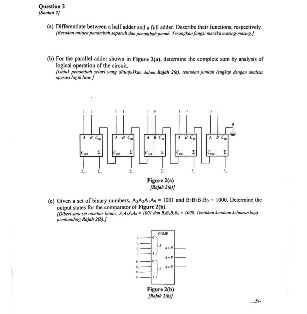 Question 2[Soalan 2](a) ﻿Differentiate between a half | Chegg.com