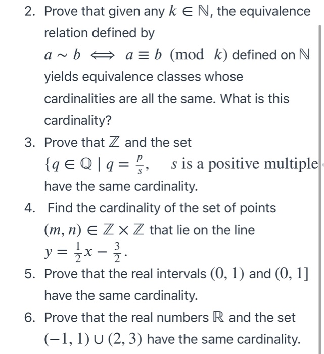 Solved 2. Prove that given any k E N, the equivalence | Chegg.com