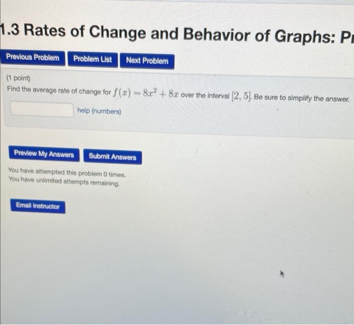 Solved 1.3 Rates of Change and Behavior of Graphs: P- | Chegg.com