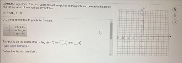 Solved 12 Sketch the logarithmic function. Label at least | Chegg.com