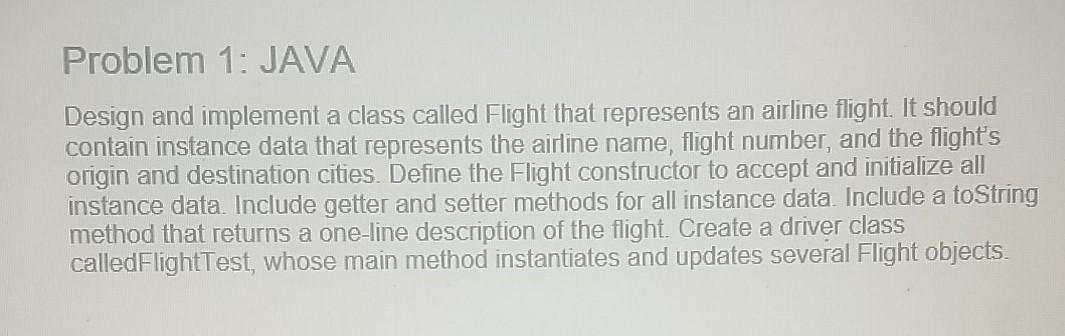 Solved Problem 1: JAVA Design and implement a class called | Chegg.com