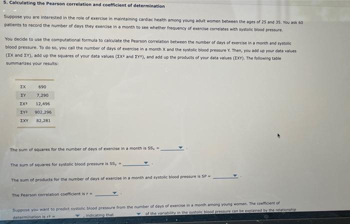 Solved Calculating the Pearson correlation and coefficient | Chegg.com