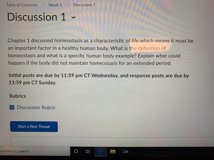 Solved Table of Contents > Week 1 > Discussion 1 Discussion | Chegg.com