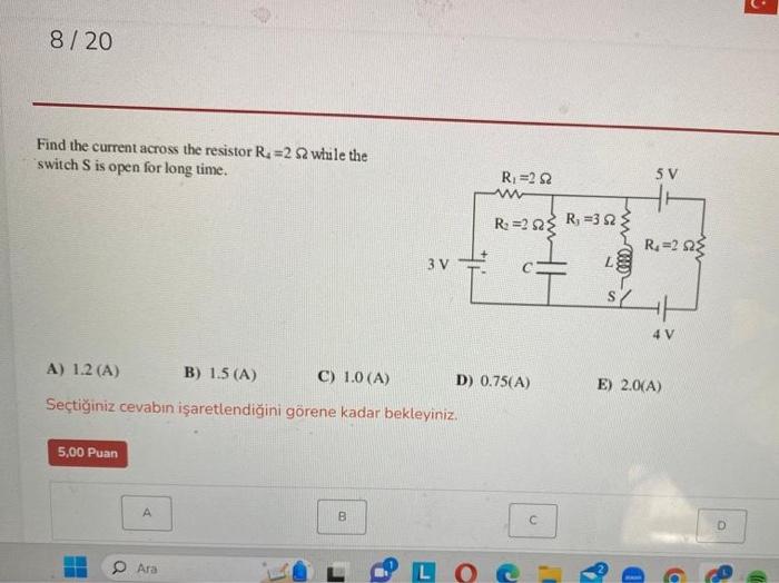 Solved Find the current across the resistor R4=2Ω while the | Chegg.com