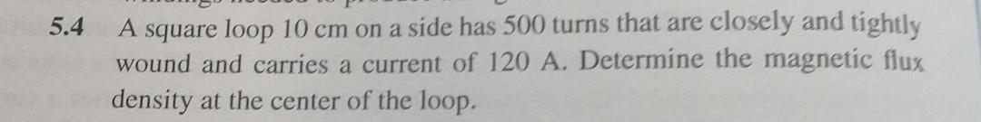 Solved 5.4 A square loop 10 cm on a side has 500 turns that | Chegg.com