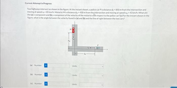 Solved Two highways intersect as shown in the figure. At the | Chegg.com