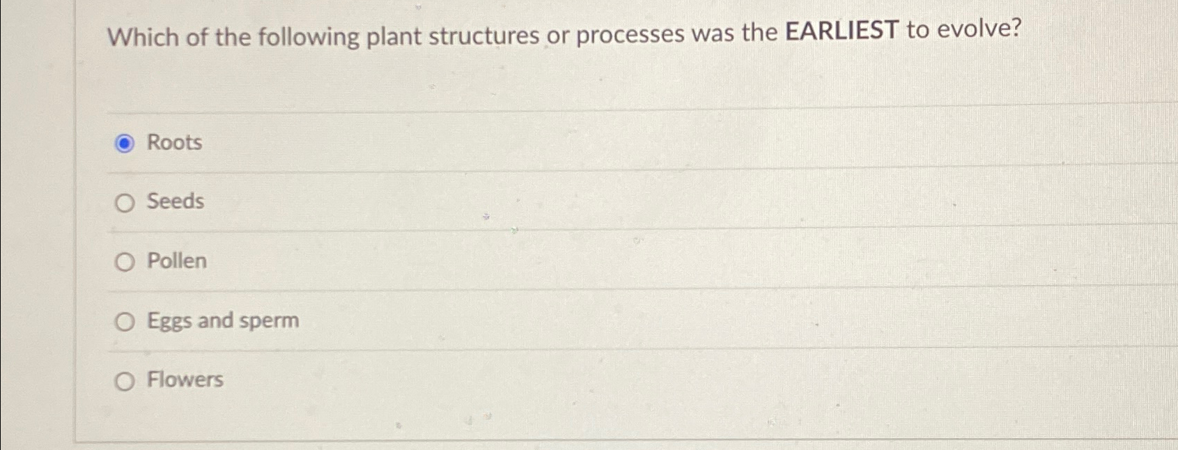 Solved Which of the following plant structures or processes | Chegg.com