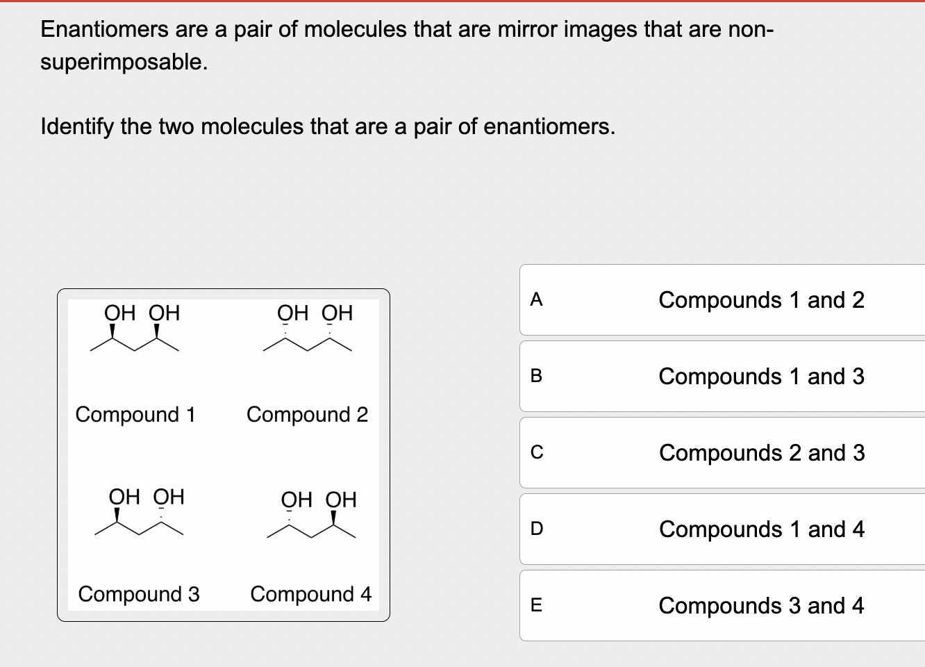 Solved Enantiomers are a pair of molecules that are mirror | Chegg.com