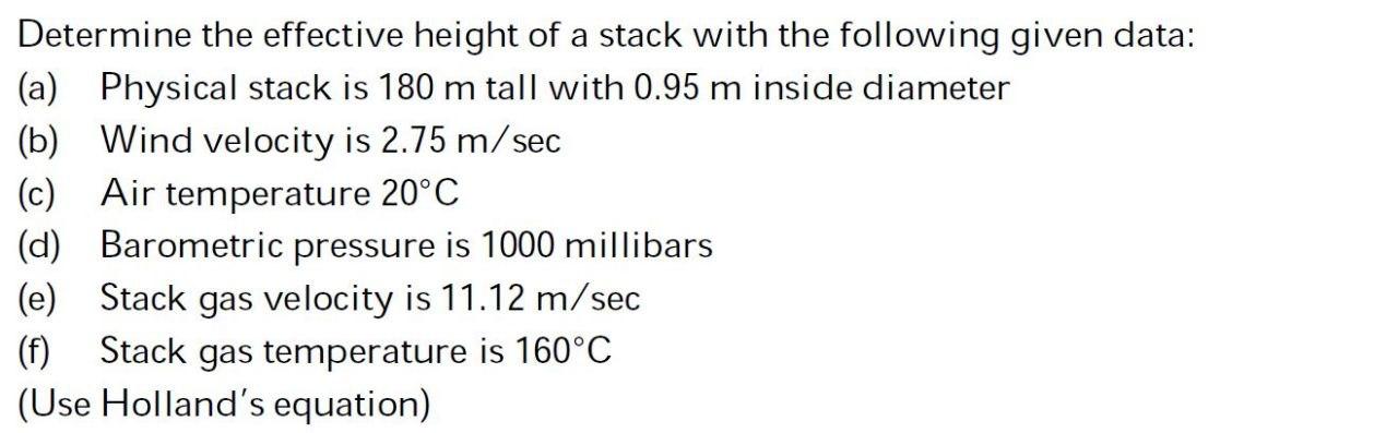 Solved Determine the effective height of a stack with the | Chegg.com