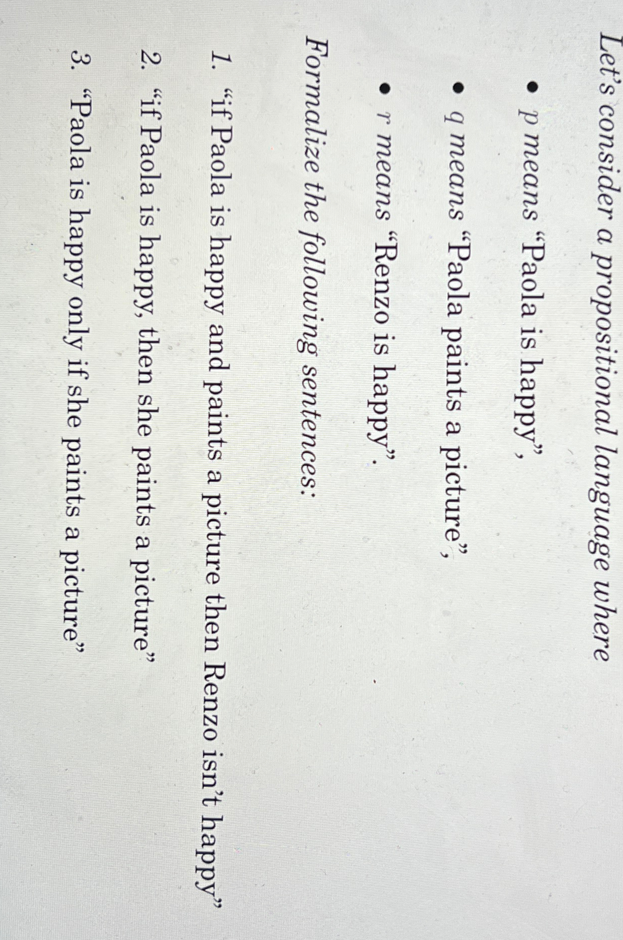 Let's consider a propositional language wherep means | Chegg.com