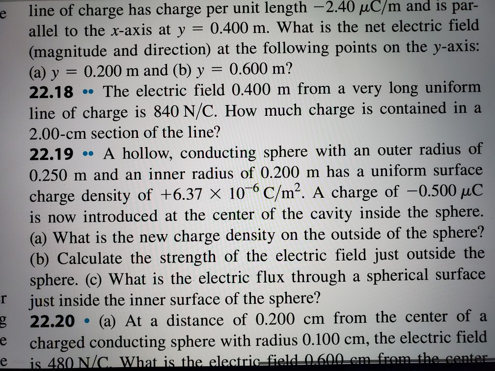 Solved e = 00 line of charge has charge per unit length | Chegg.com