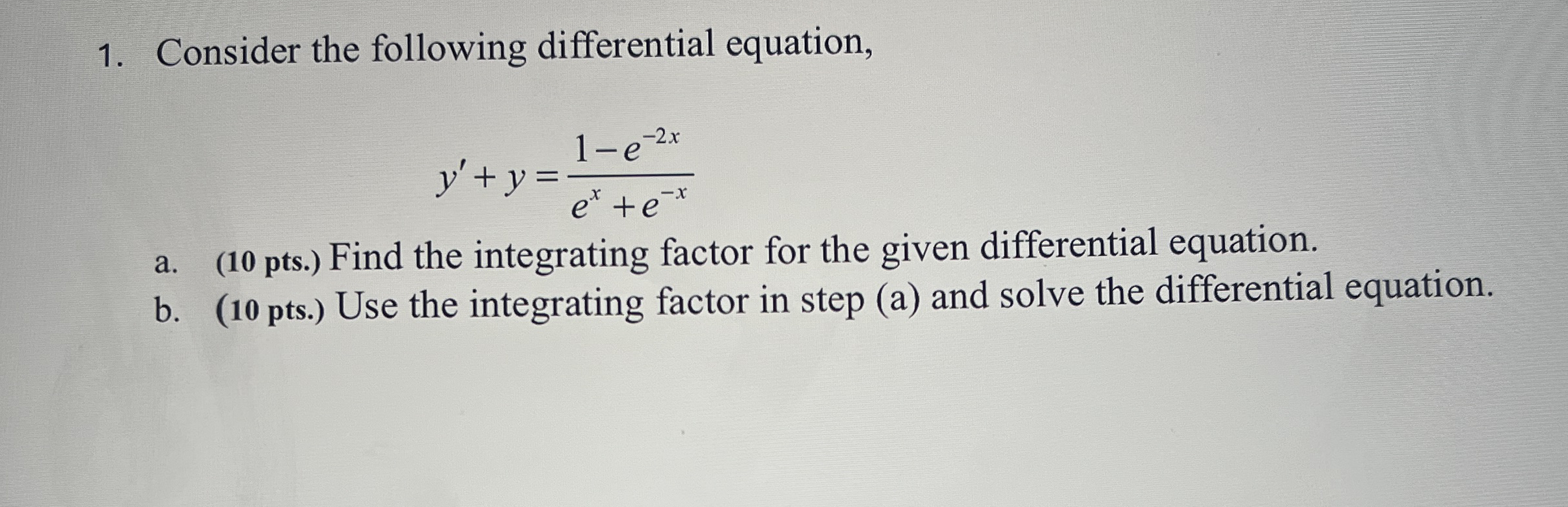 Solved Consider the following differential | Chegg.com
