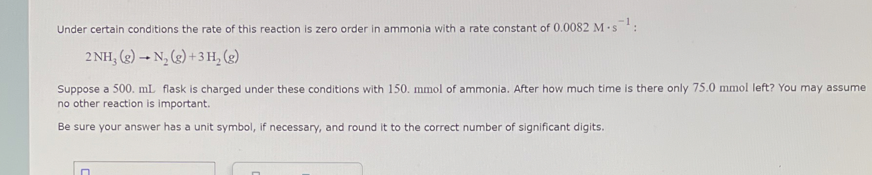 Solved Under certain conditions the rate of this reaction is | Chegg.com