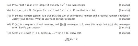 Solved (a) Prove that n is an even integer if and only if n2 | Chegg.com