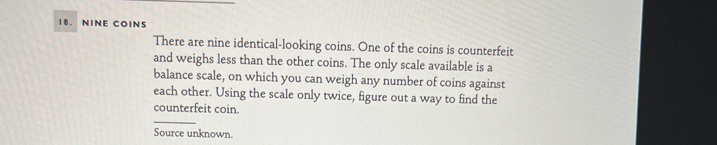 Solved NINE COINSThere are nine identical-looking coins. One | Chegg.com