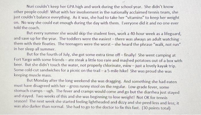 Solved Nuri couldn't keep her GPA high and work during the | Chegg.com