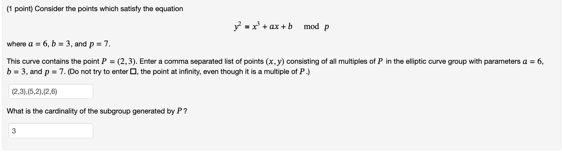 Solved (1 ﻿point) ﻿Consider the points which satisfy the | Chegg.com