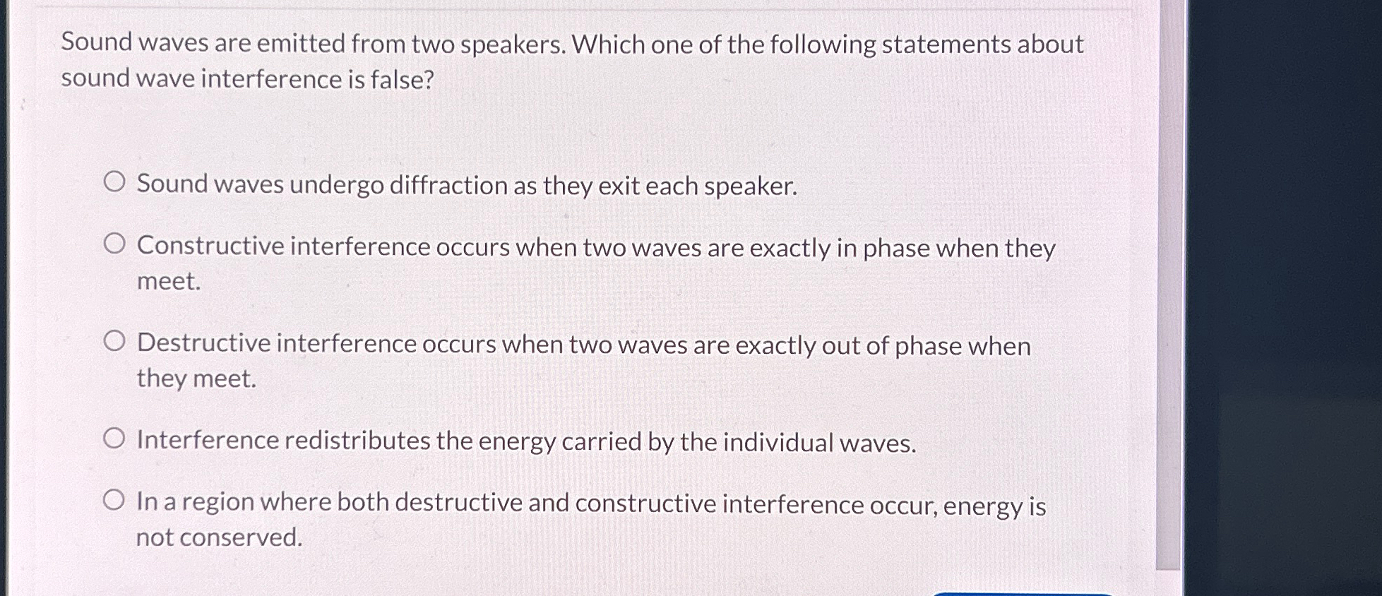Solved Sound waves are emitted from two speakers. Which one | Chegg.com