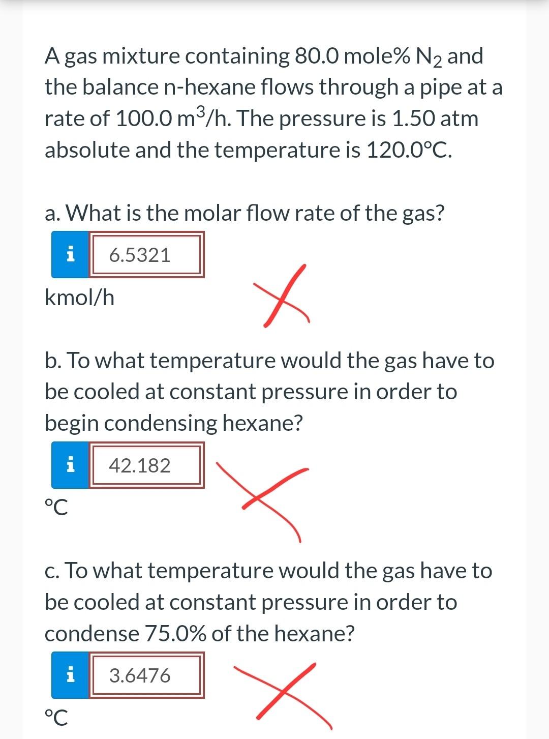 Solved A gas mixture containing 80.0 mole\% N2 and the | Chegg.com