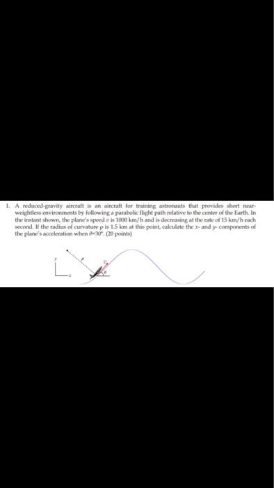 Solved 1. A reduced gravity aircraft is an aircraft for | Chegg.com