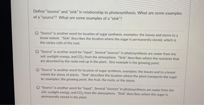 Solved Define "source" and "sink" in relationship to | Chegg.com