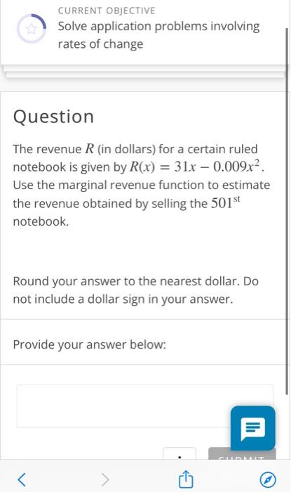 Solved CURRENT OBJECTIVE Solve application problems | Chegg.com