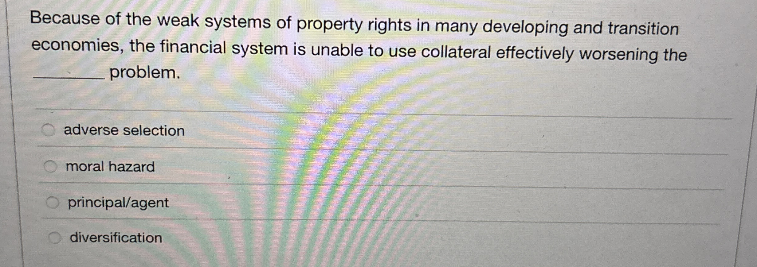 Solved Because of the weak systems of property rights in | Chegg.com