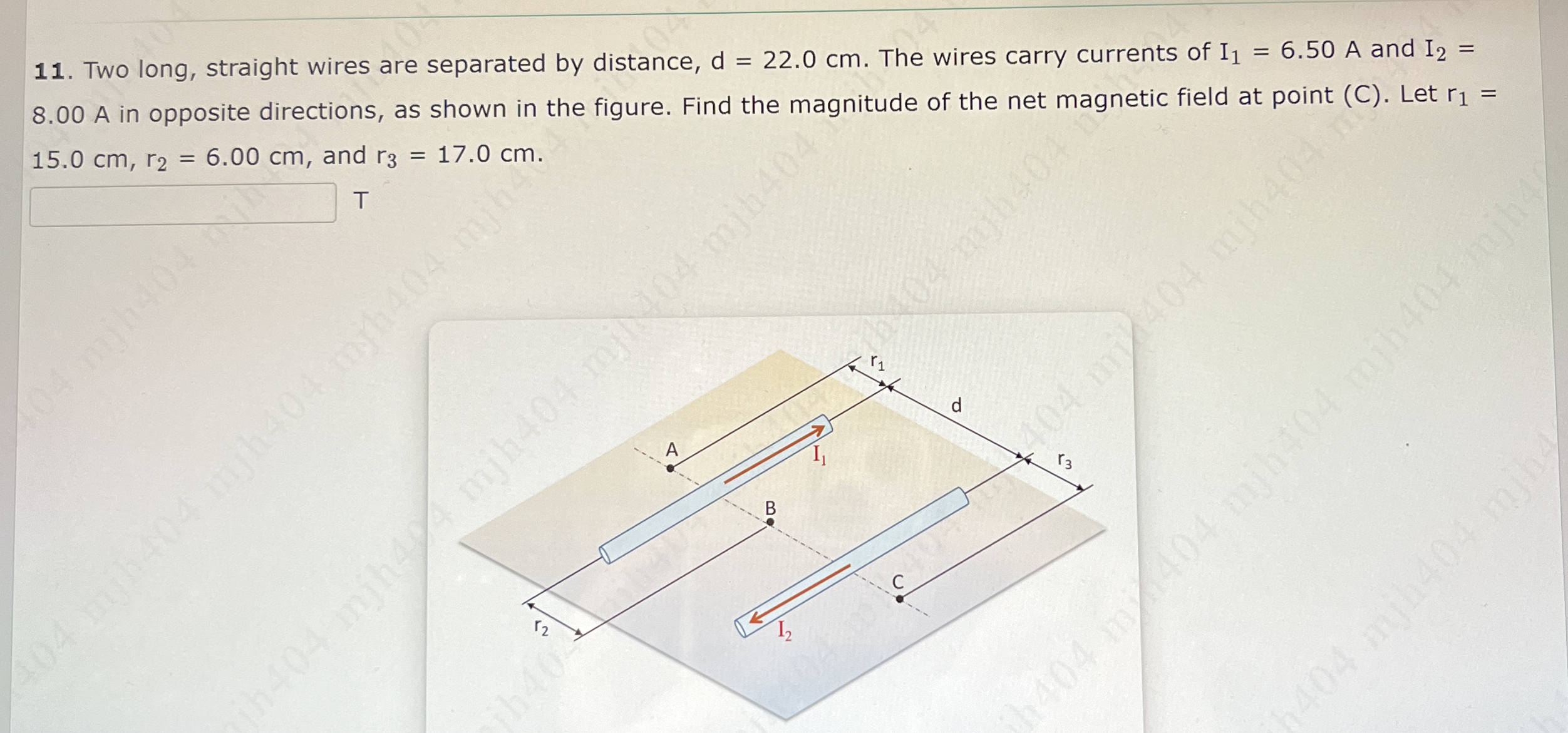 Solved Two long, straight wires are separated by distance, | Chegg.com