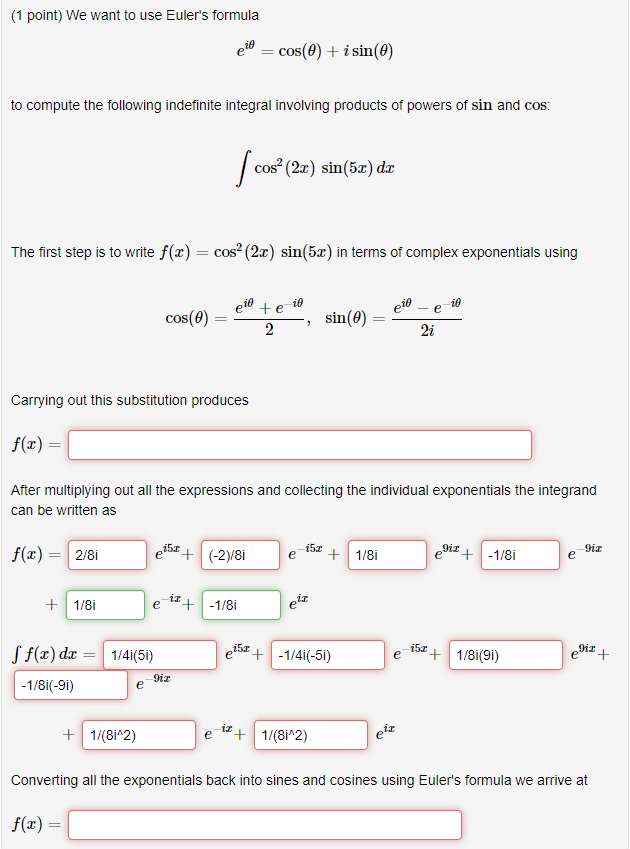 Solved (1 ﻿point) ﻿We want to use Euler's | Chegg.com