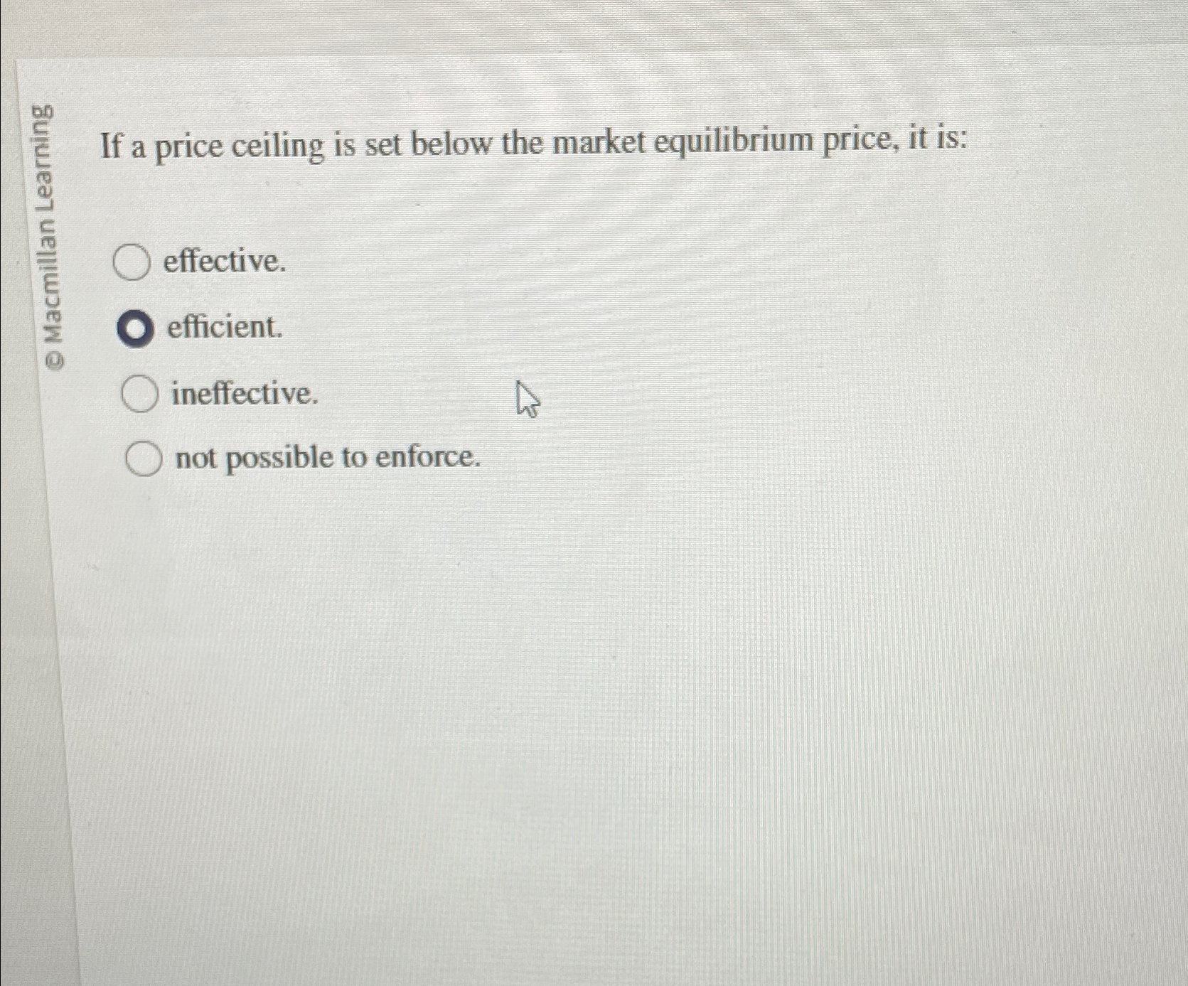 Solved If a price ceiling is set below the market | Chegg.com