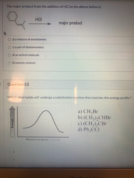Solved The major product from the addition of HCl to the | Chegg.com