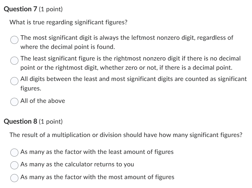 Solved Question 7 (1 point) What is true regarding | Chegg.com