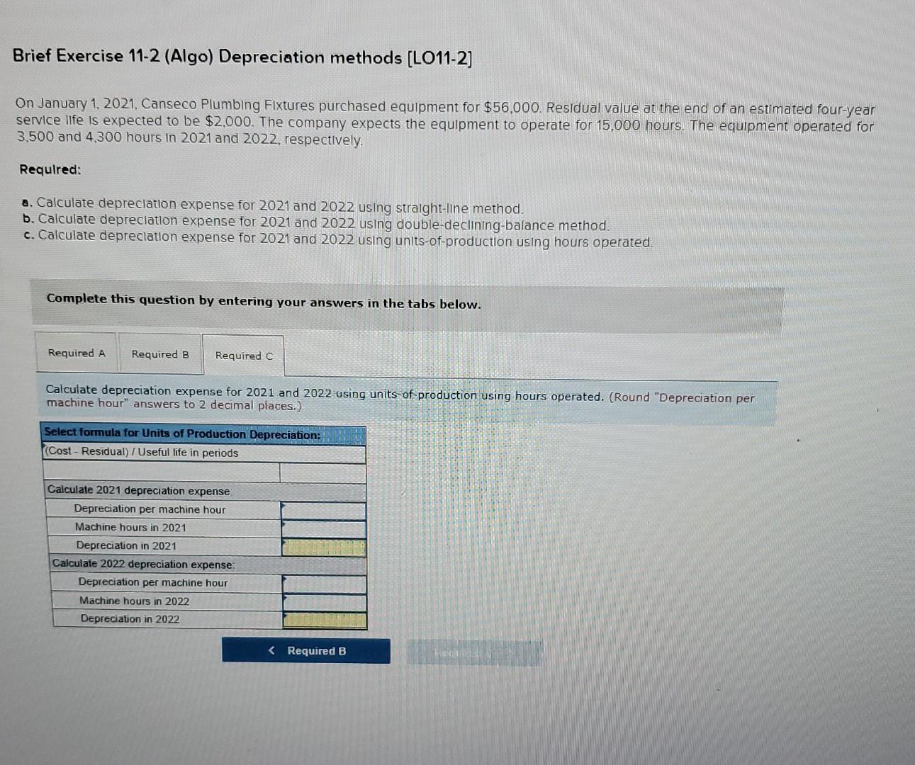 Solved Brief Exercise 11-2 (Algo) Depreciation methods | Chegg.com
