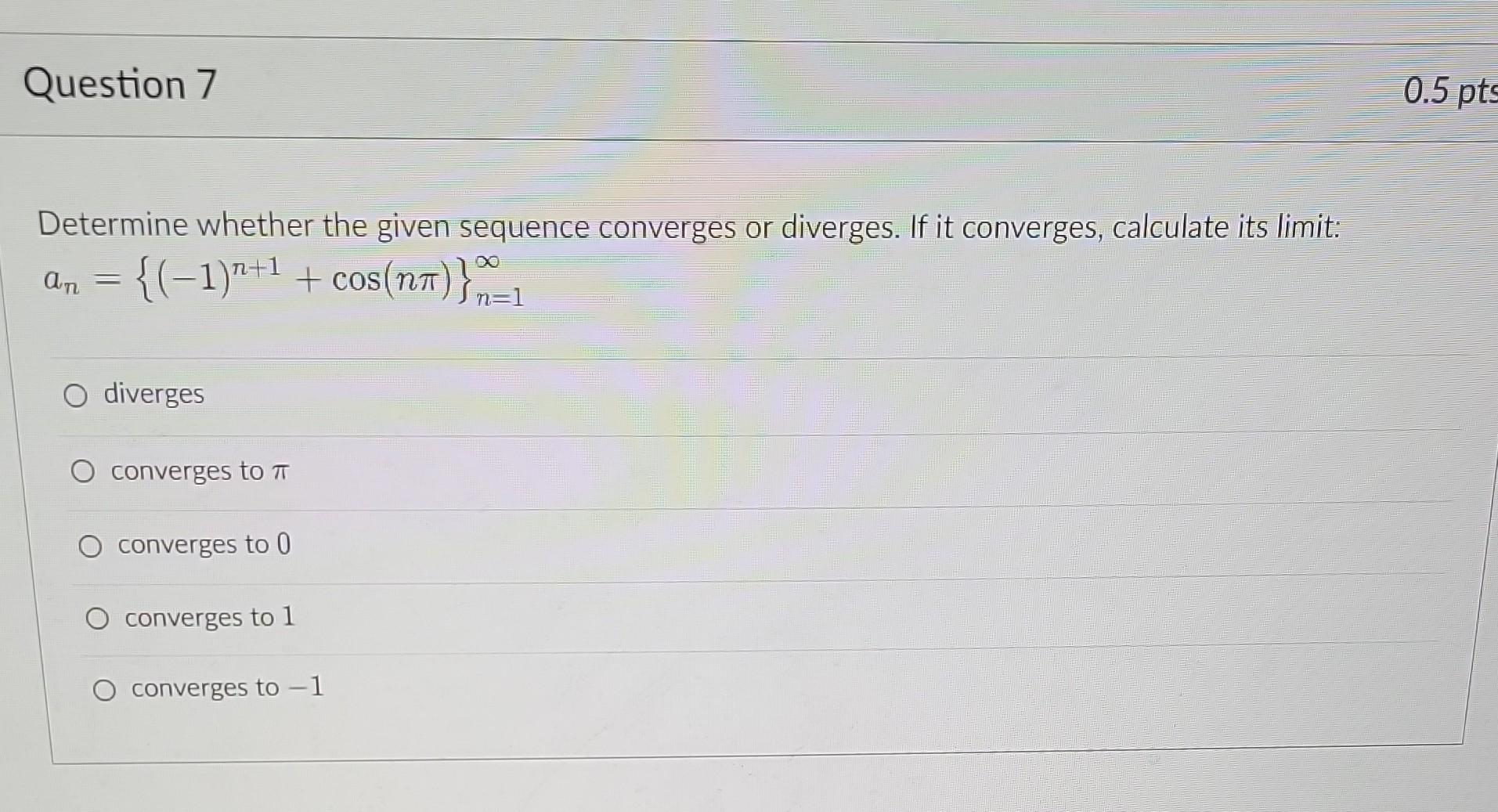 Solved Determine whether the given sequence converges or | Chegg.com