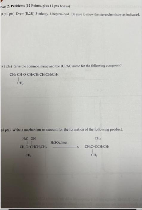 Solved Part 2: Problems (32 Points, plus 12 pts bonus) 9.(10 | Chegg.com