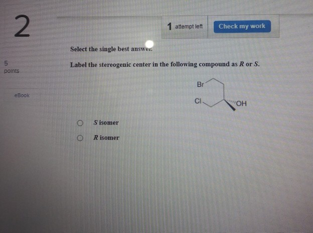 Solved 2 attempt left Check my work Select the single best | Chegg.com