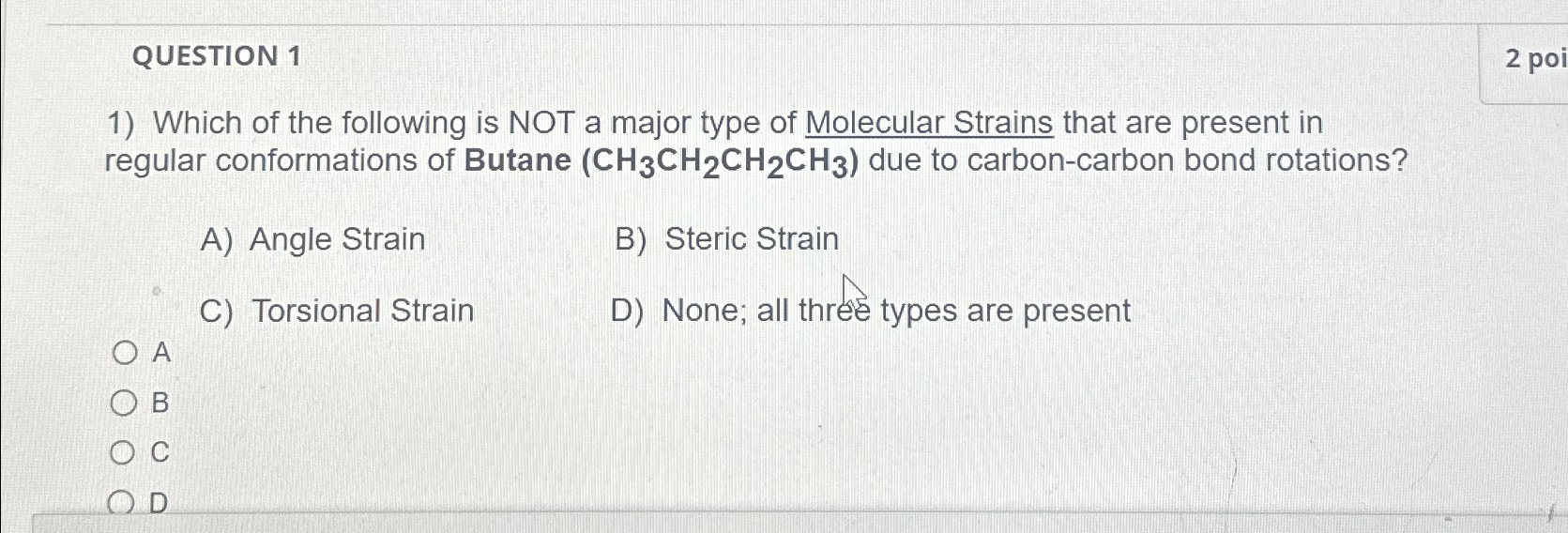 Solved QUESTION 1Which of the following is NOT a major type | Chegg.com