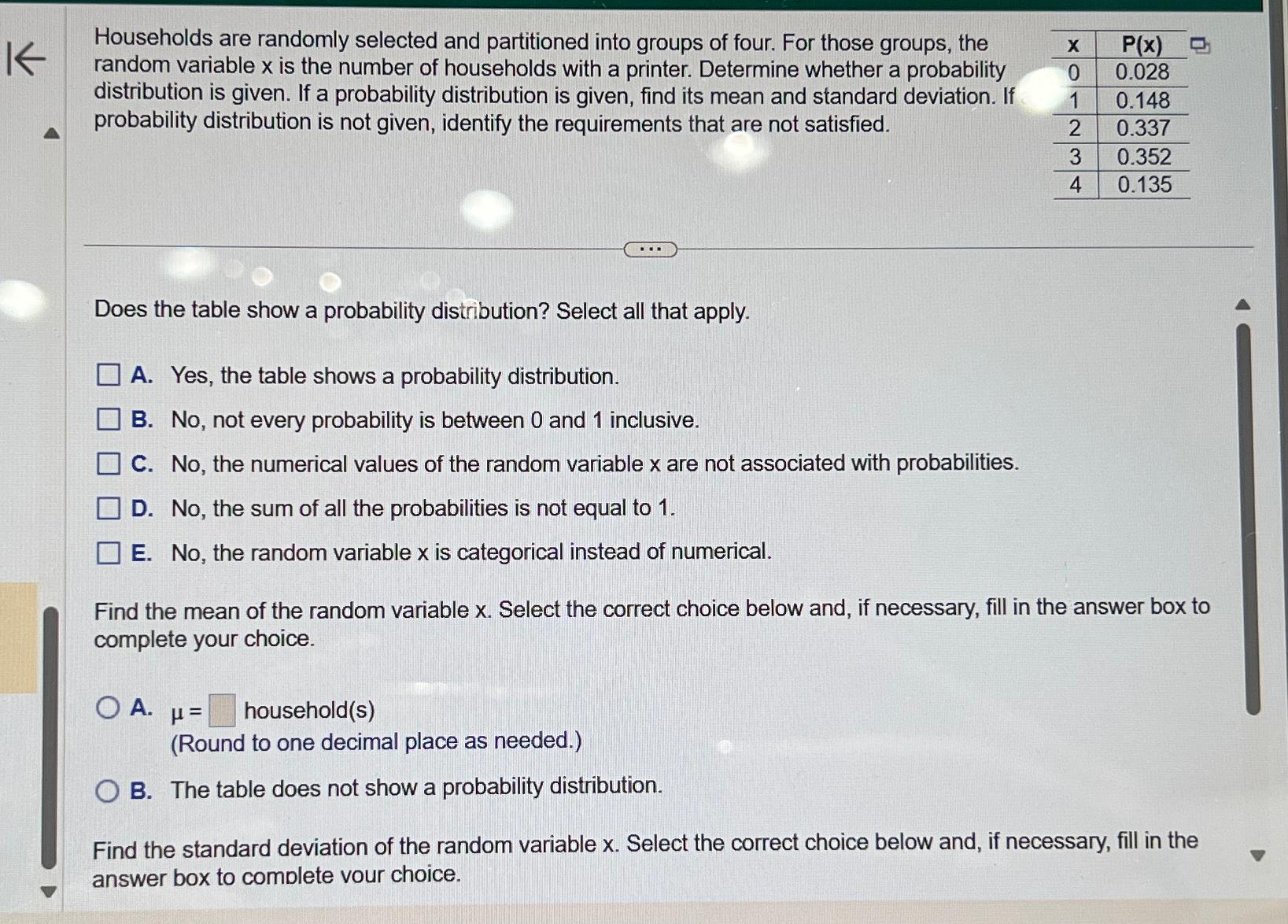 Solved Households are randomly selected and partitioned into | Chegg.com