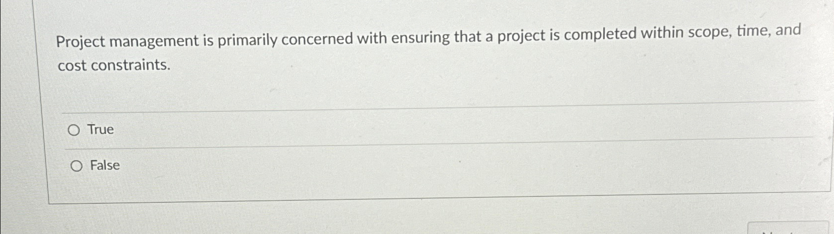 Solved Project management is primarily concerned with | Chegg.com