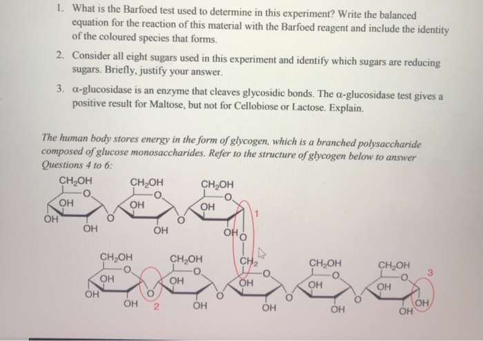 1. What is the Barfoed test used to determine in this | Chegg.com