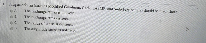 Solved 1. Fatigue criteria (such as Modified Goodman, | Chegg.com