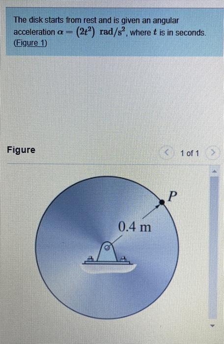 Solved The disk starts from rest and is given an angular | Chegg.com
