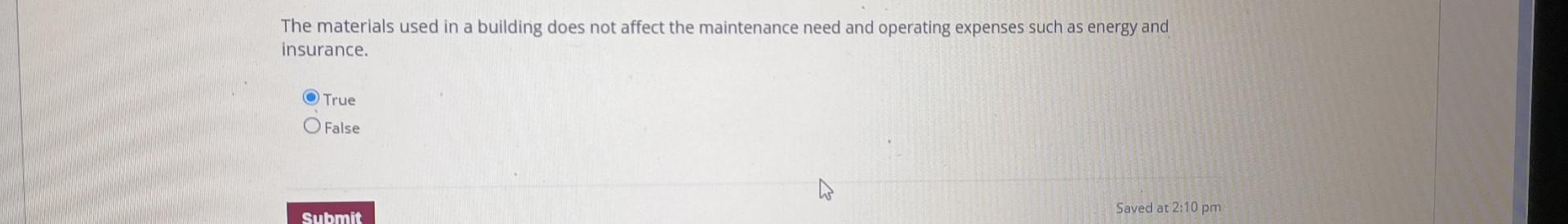 Solved The materials used in a building does not affect the | Chegg.com