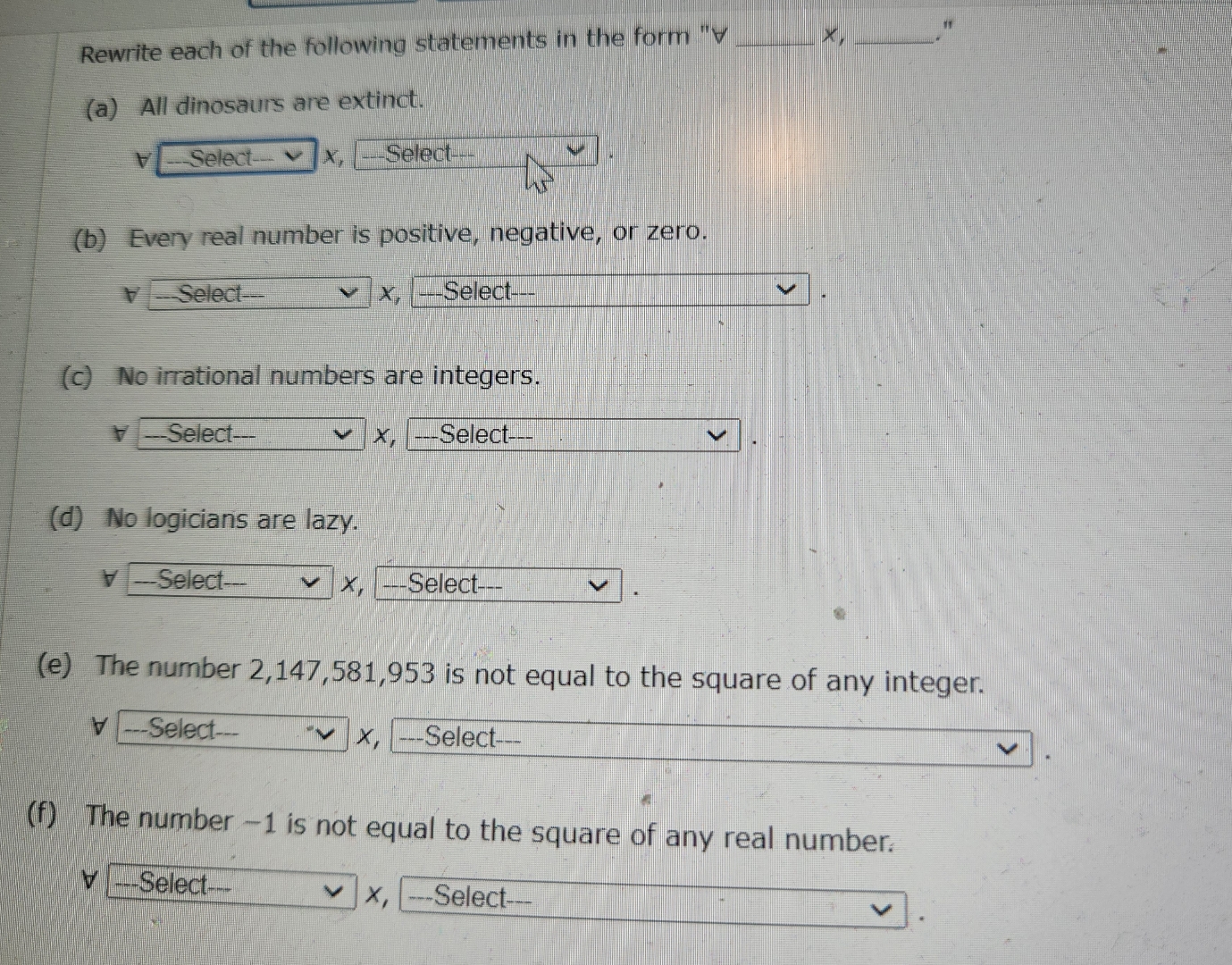 Solved Rewrite each of the following statements in the form | Chegg.com