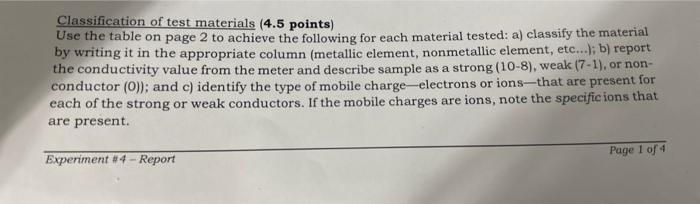 The directions are under classification of test | Chegg.com