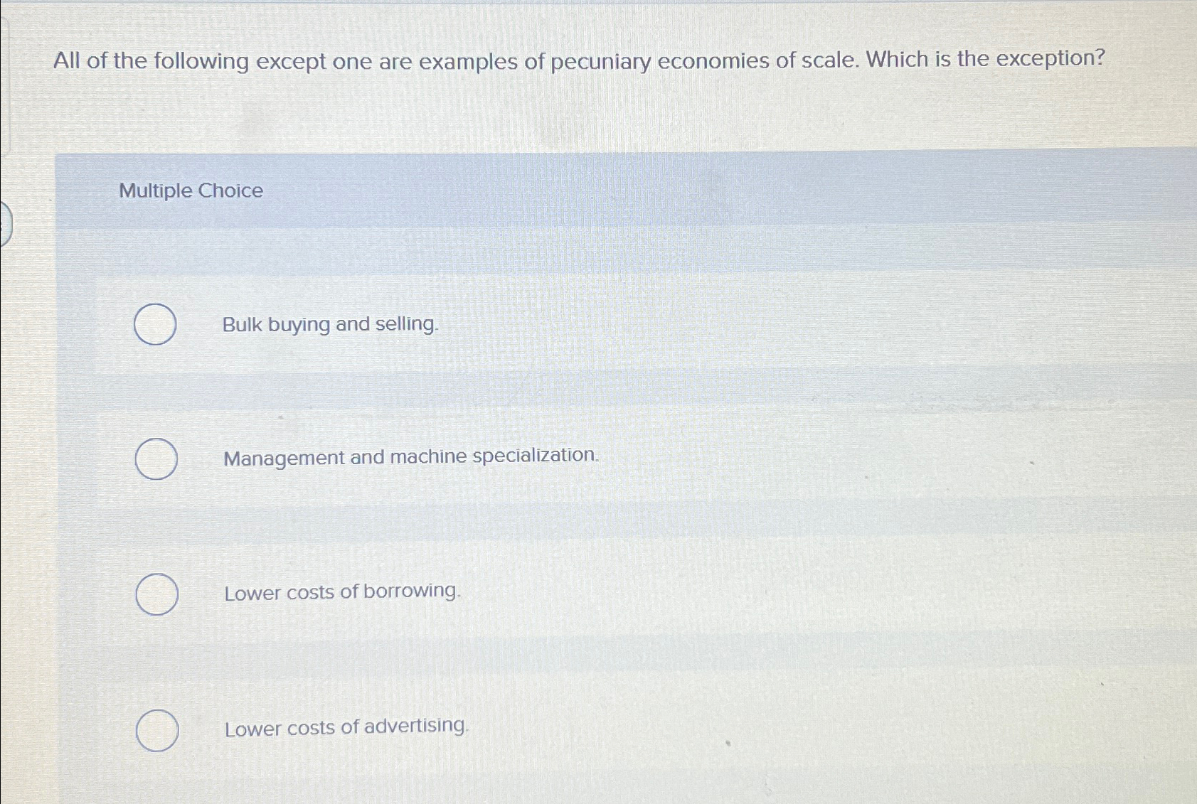 Solved All of the following except one are examples of | Chegg.com