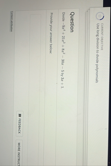 Solved CURRENT OBJECTIVEUse long division to divide | Chegg.com