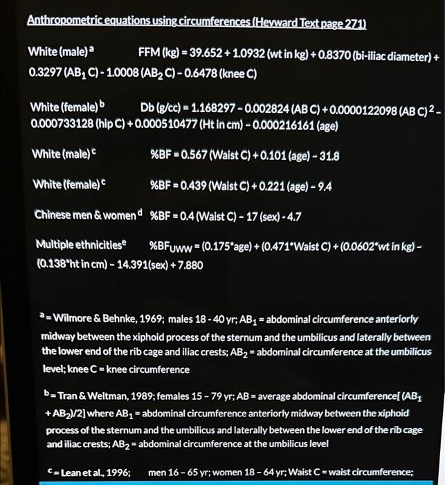 4 Calculate Your Sex Specific Bf From All The