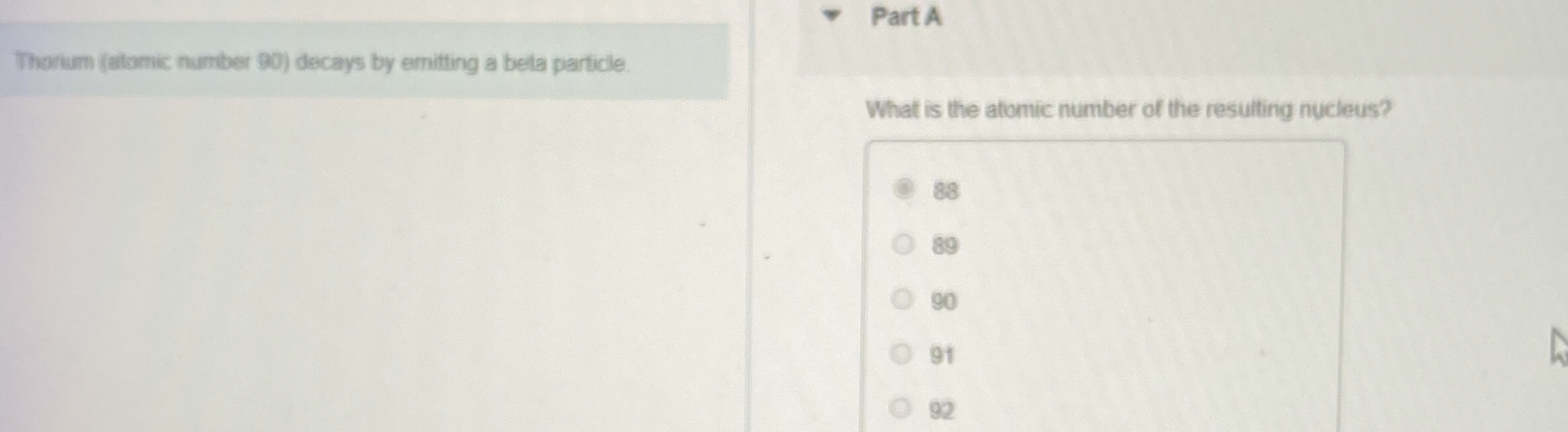 Solved Thorum (atomic number 90) ﻿decays by emitting a beta | Chegg.com